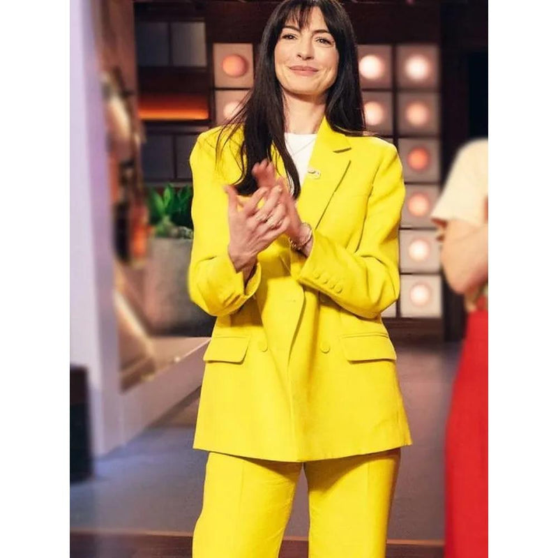 Anne Hathaway Yellow Suit - Anne Hathaway Suit — Cosplay Street
