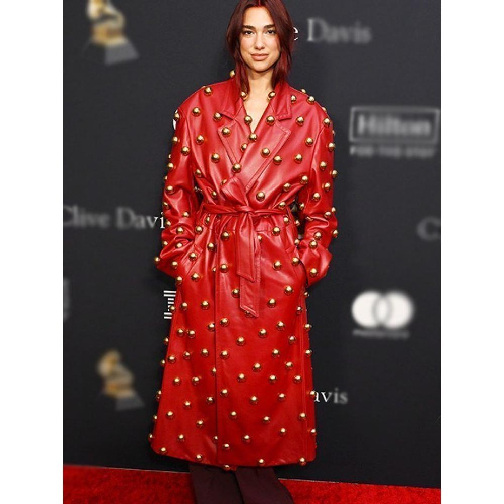 Pre-Grammy Gala Dua Lipa Trench Coat - Dua Lipa Leather Coat — Cosplay ...