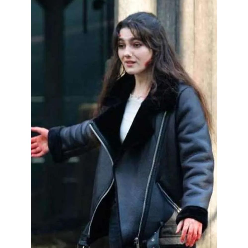 Harriet Manners Shearling Jacket - Emily Carey Leather Jacket — Cosplay ...