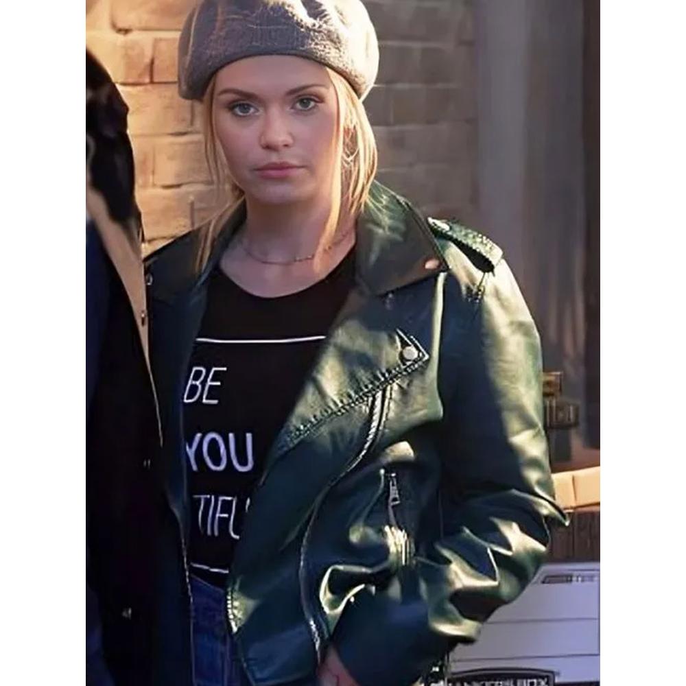 Holland Roden Tipline Mysteries Green Leather Jacket — Cosplay Street
