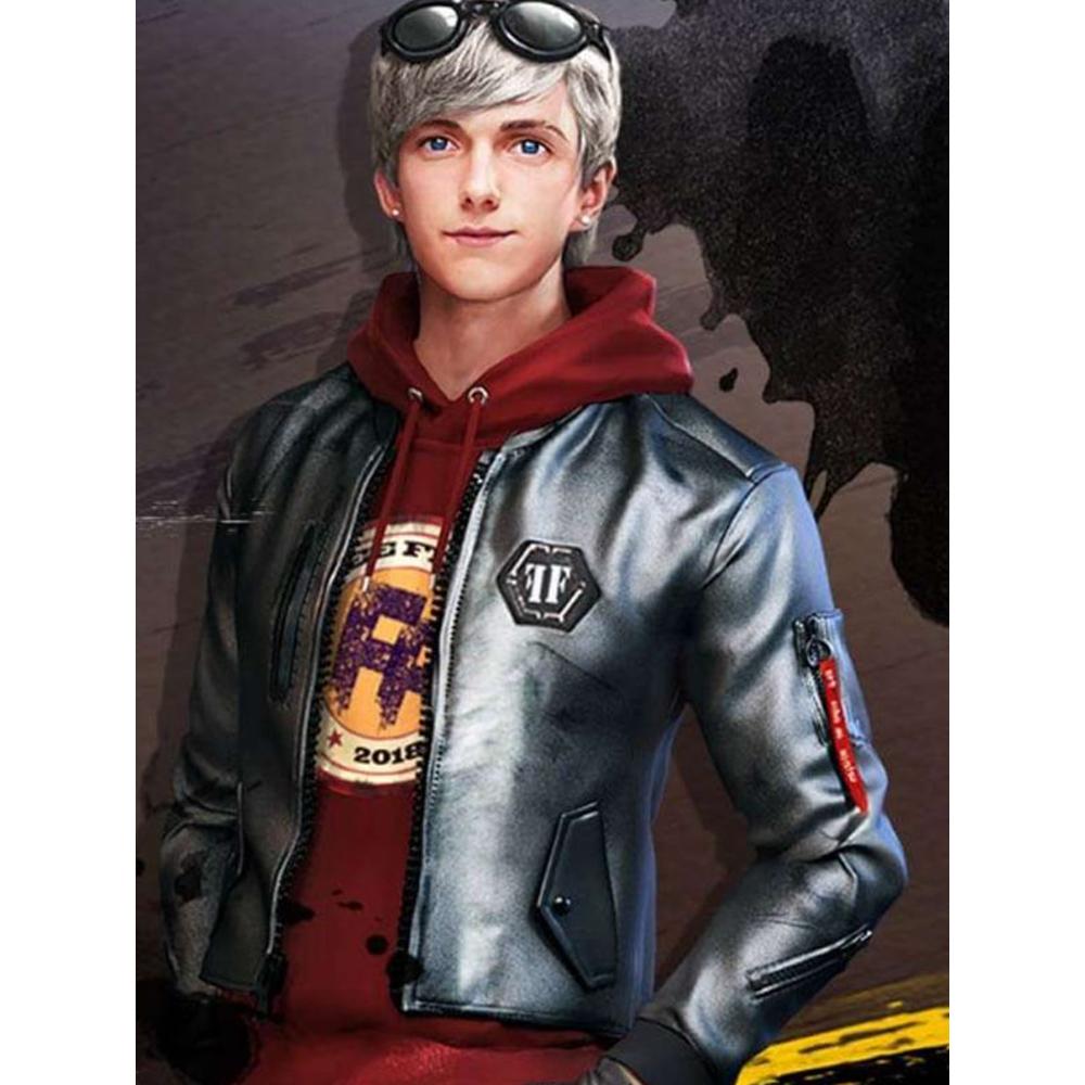 Maxim Silver Leather Jacket - Free Fire Maxim Leather Jacket — Cosplay ...