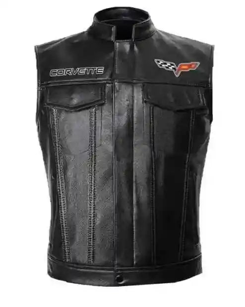 Chevrolet Corvette Leather Vest - Chevrolet Corvette Vest — Cosplay Street