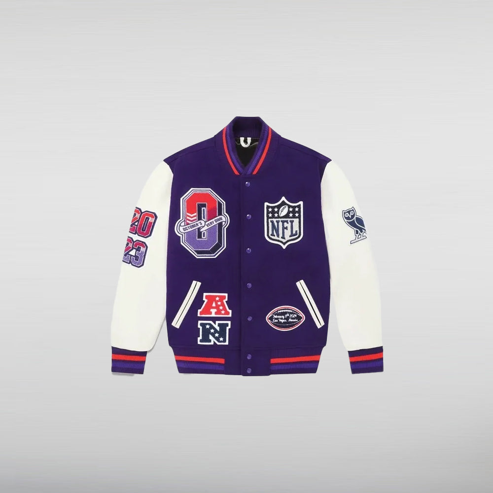 Ovo X Super Bowl Varsity Jacket - Super Bowl Lviii Varsity Jacket ...